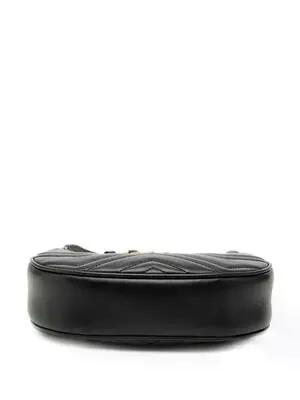 Gucci Mini Gg Marmont Half Moon Satchel 2016-2026 - Black