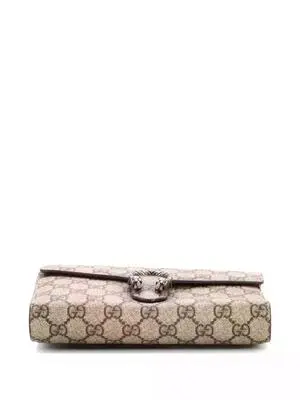 Gucci Dionysus Gg Coated Canvas Chain Wallet - Red
