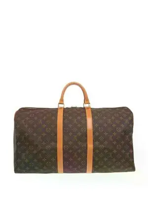 LOUIS VUITTON 1996 Monogram Keepall 55 Travel Bag - Brown
