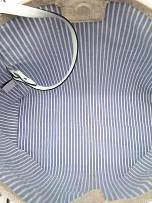 Prada 2010-2026 Canvas Logo Stripe Shopper Tote Bag