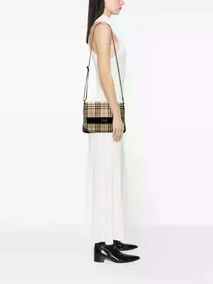 Burberry House Check Canvas Flap Crossbody Bag