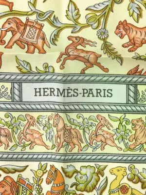 Hermès 2010-2026 Chasse En Inde Silk Scarf 90 Scarves - Yellow