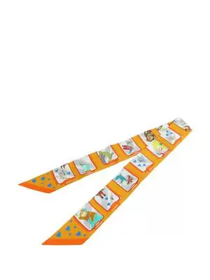 Hermès 20th Century Story Silk Twilly Scarf Scarves - Orange