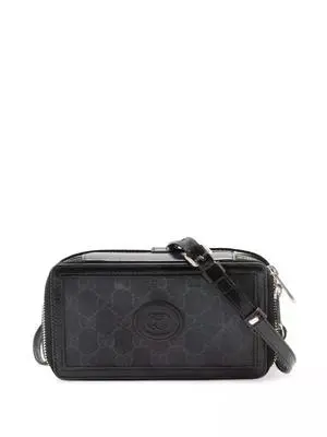 Gucci Gg Supreme Interlocking G Crossbody Bag - Black