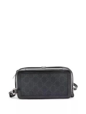 Gucci Gg Supreme Interlocking G Crossbody Bag - Black