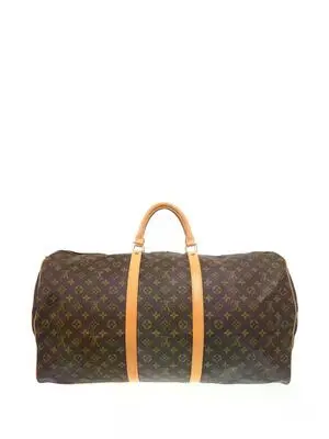 LOUIS VUITTON 1996 Monogram Keepall Bandouliere 60 Travel Bag - Brown