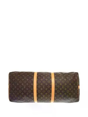 LOUIS VUITTON 1996 Monogram Keepall Bandouliere 60 Travel Bag - Brown