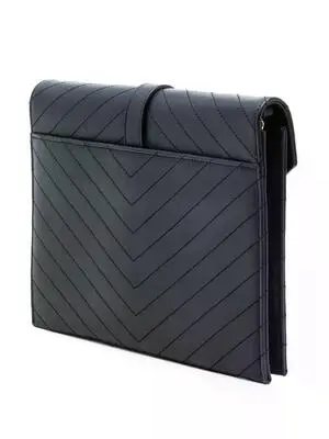 Saint Laurent 2014 Chevron Calfskin Classic Monogram Envelope Crossbody Bag