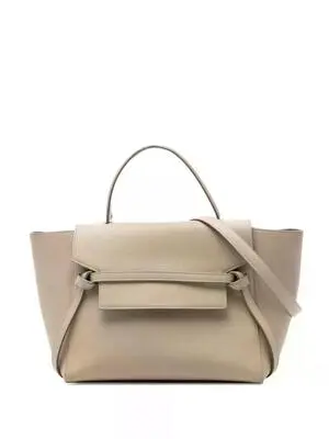 Celine 2017 Mini Grained Calfskin Belt Satchel - Neutrals