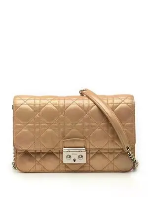 Dior 2015 Lambskin Cannage Miss Promenade Crossbody Bag - Gold
