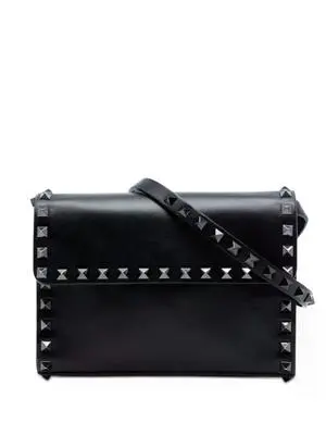 Valentino Garavani Small Vitello Monochrome Rockstud Flap Crossbody Bag 2000-2017