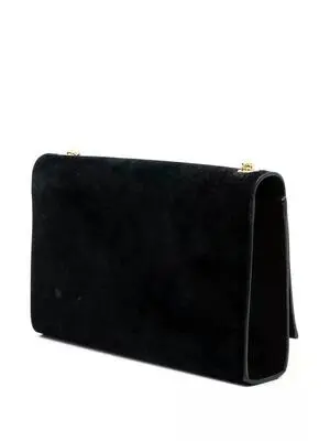 Saint Laurent Medium Suede Monogram Kate Tassel Crossbody Bag - Black