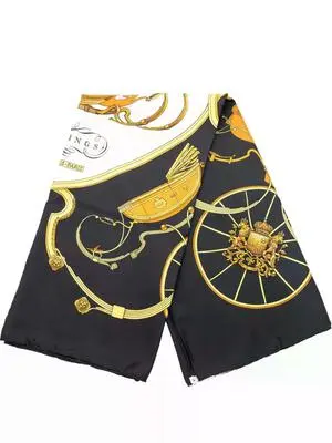 Hermès 1990-2010 Springs Silk Scarf 90 Scarves - Black