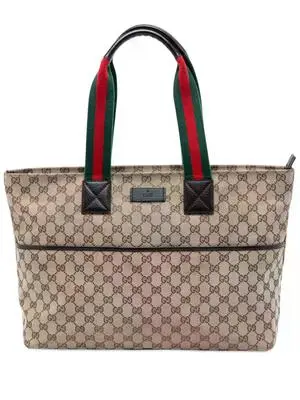 Gucci Gg Canvas Web Tote Bag - Neutrals