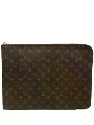 LOUIS VUITTON 2001 Monogram Poche Documents Portfolio - Brown