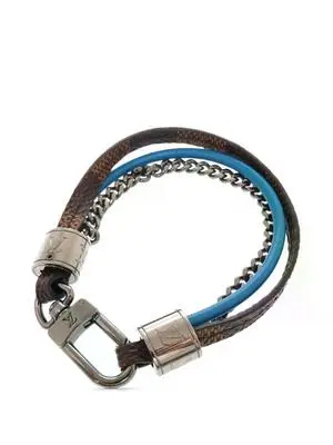 LOUIS VUITTON 2019 Damier Ebene Treble Bracelet - Blue