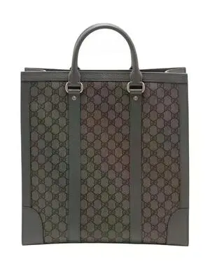 Gucci Gg Supreme Ophidia Vertical Tote Satchel - Grey