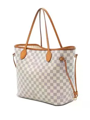 LOUIS VUITTON 2011 Damier Azur Neverfull Mm Tote Bag - White