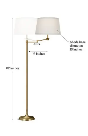 BRIGHTECH Caden 62" Modern Led Floor Lamp With Swing Arm & Drum Shade