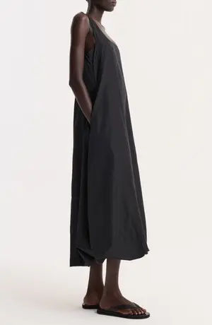 RÓHE Balloon Hem Technical Taffeta Midi Dress