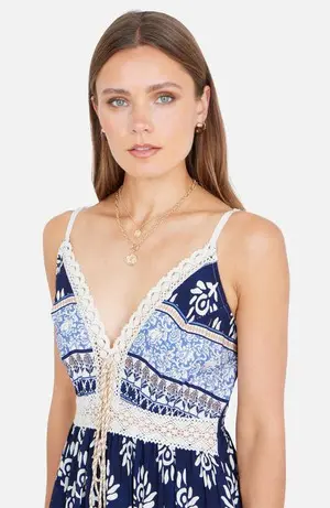 YUMI Paisley Print Midi Sun Dress