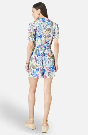 YUMI Paisley Retro Print Playsuit - Multi