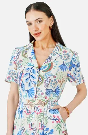 YUMI Paisley Retro Print Playsuit - Multi