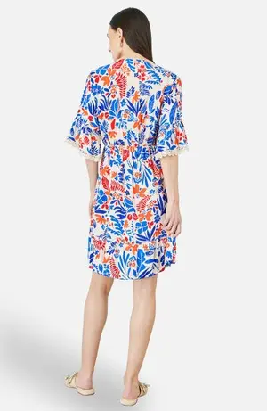 YUMI Leaf Print Tunic Dress