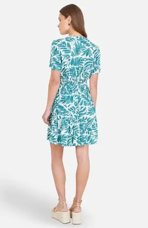 YUMI Leaf Print Mini Dress