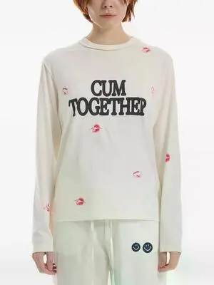 CARNE BOLLENTE Slogan-print Long-sleeve T-shirt - Neutrals