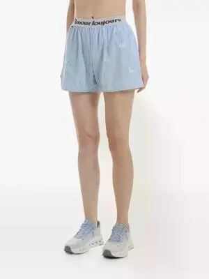 CARNE BOLLENTE Stripe-pattern Embroidered Shorts