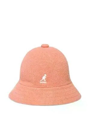KANGOL Logo-embroidered Textured Bucket Hat - Pink