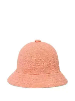 KANGOL Logo-embroidered Textured Bucket Hat - Pink