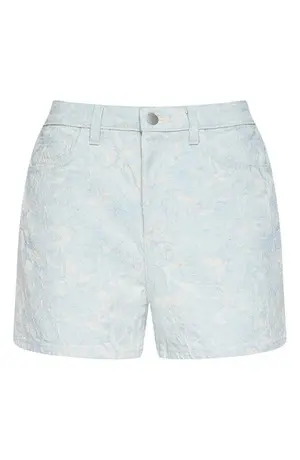 L'Agence Lissania Floral Stitch Denim Shorts