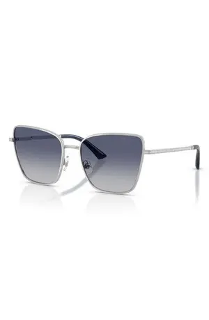 JIMMY CHOO 55mm Square Sunglasses - Silver/gradient Blue