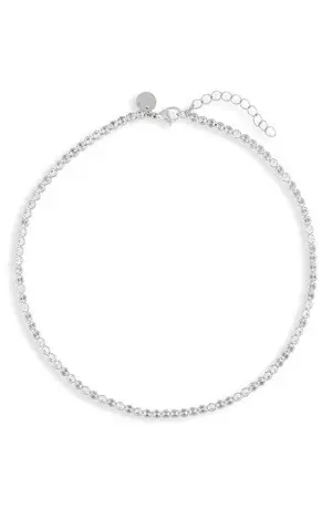 THE SIS KISS Meg Cubic Zirconia Tennis Necklace - Silver