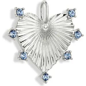 THE SIS KISS Grove Heart Charm - Silver