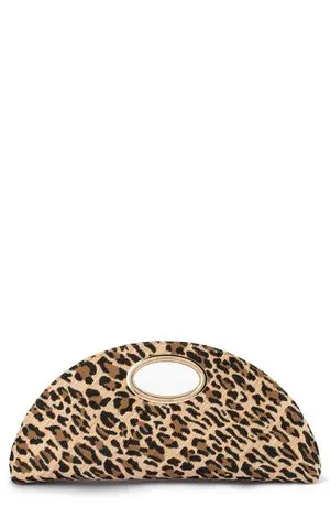 OLGA BERG Geena Straw Clutch - Leopard