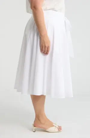 TAHARI ASL Tie-waist Flared Midi Skirt