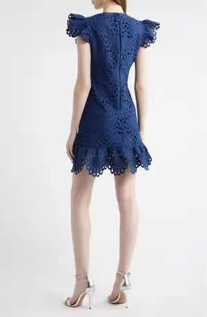 LAYERED WITH LOVE Lizzie Broderie Anglaise Minidress - Navy