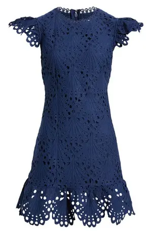LAYERED WITH LOVE Lizzie Broderie Anglaise Minidress - Navy