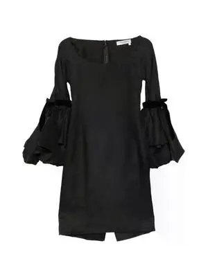 Saint Laurent 2002 Silk Gothic Bell Sleeve Dress