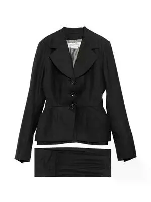 Dior Sculpted Waist Wool Suit Set - Grey
