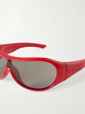 Miu Miu Rounded-frame Acetate Sunglasses - Red