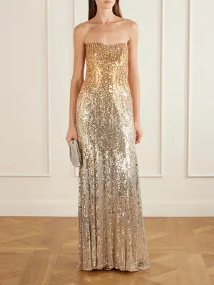 Jenny Packham Lior Embellished Sequined Gown