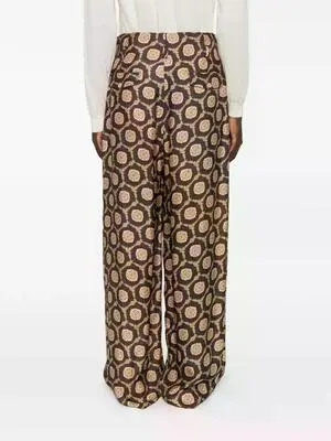 Emporio Armani Geometric-print Pleated Trousers