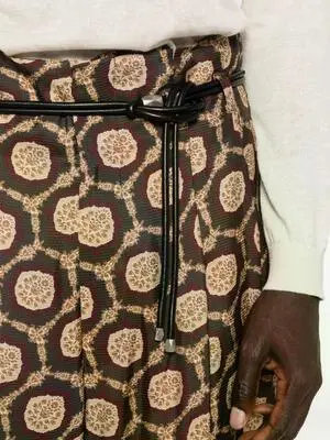 Emporio Armani Geometric-print Pleated Trousers