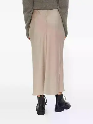 ALLSAINTS Alexia Ruched Drawstring Midi Skirt - Neutrals