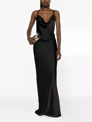 Norma Kamali Cross-back Bias-cut Maxi Dress