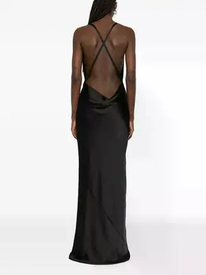 Norma Kamali Cross-back Bias-cut Maxi Dress